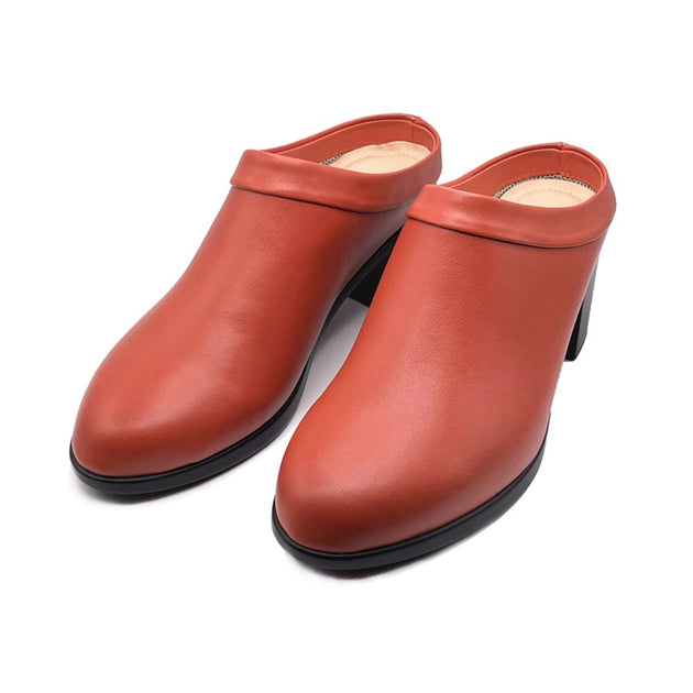 Collared Mule - Brick Apple Leather. Comfortable and Chic Women's Shoes – HOPP